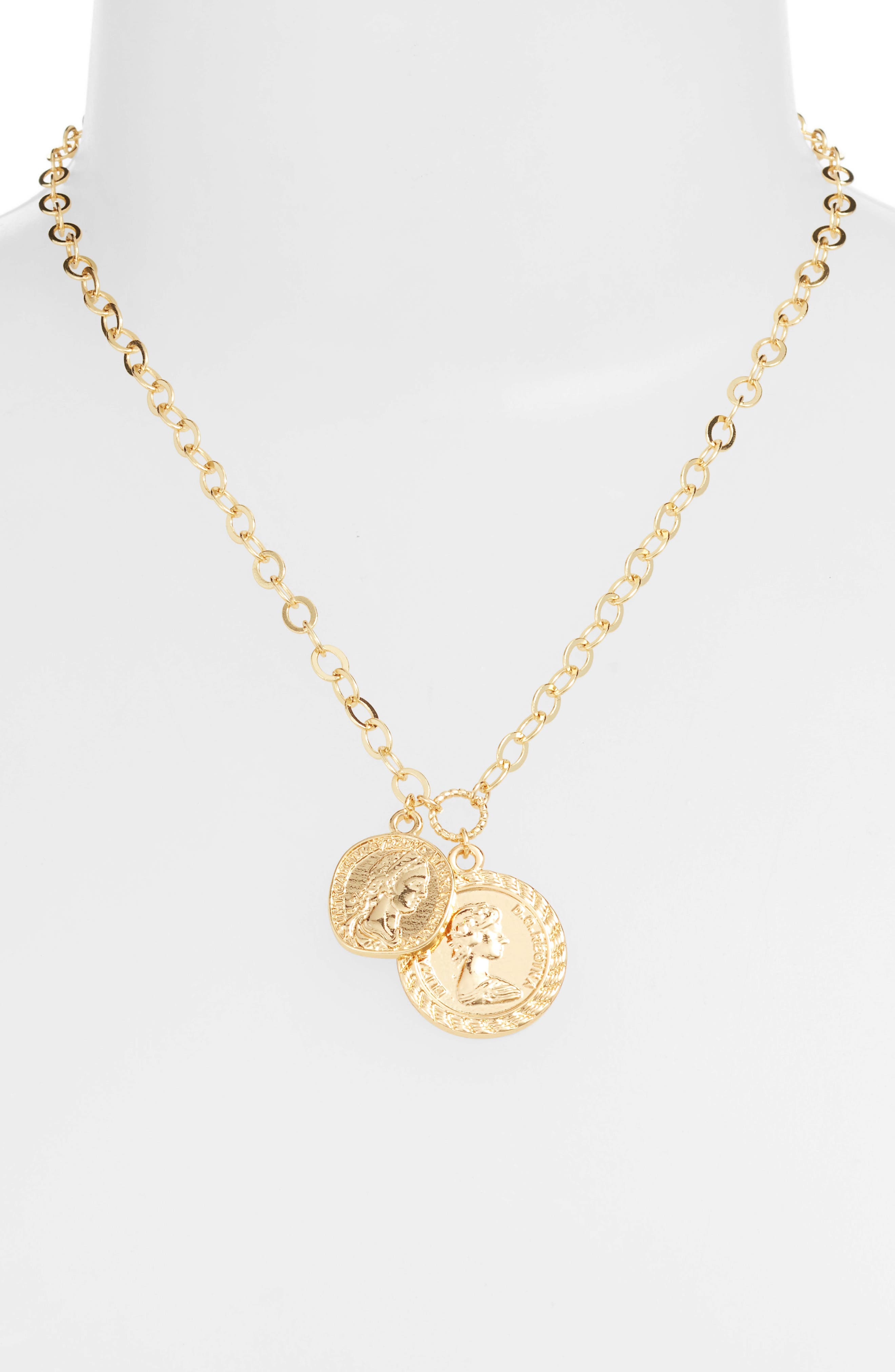 Ettika Double Coin Pendant Necklace | Nordstrom