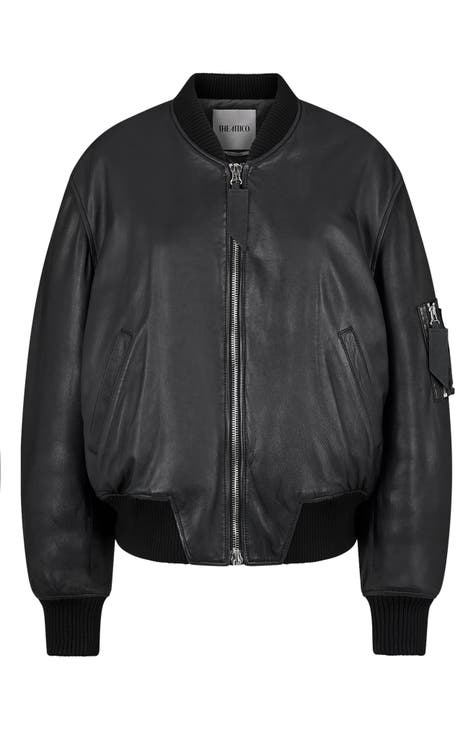 Women's Leather (Genuine) Bomber Jackets | Nordstrom