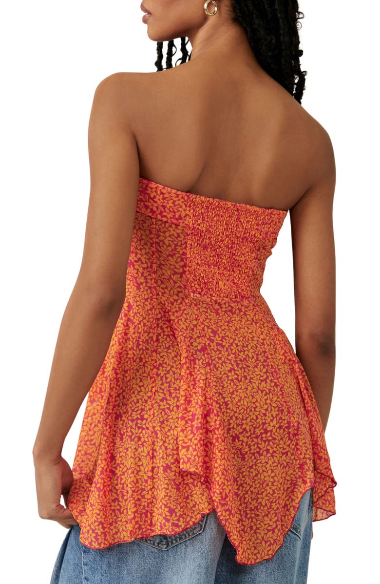 Free People Floral Strapless Peplum Top | Nordstromrack