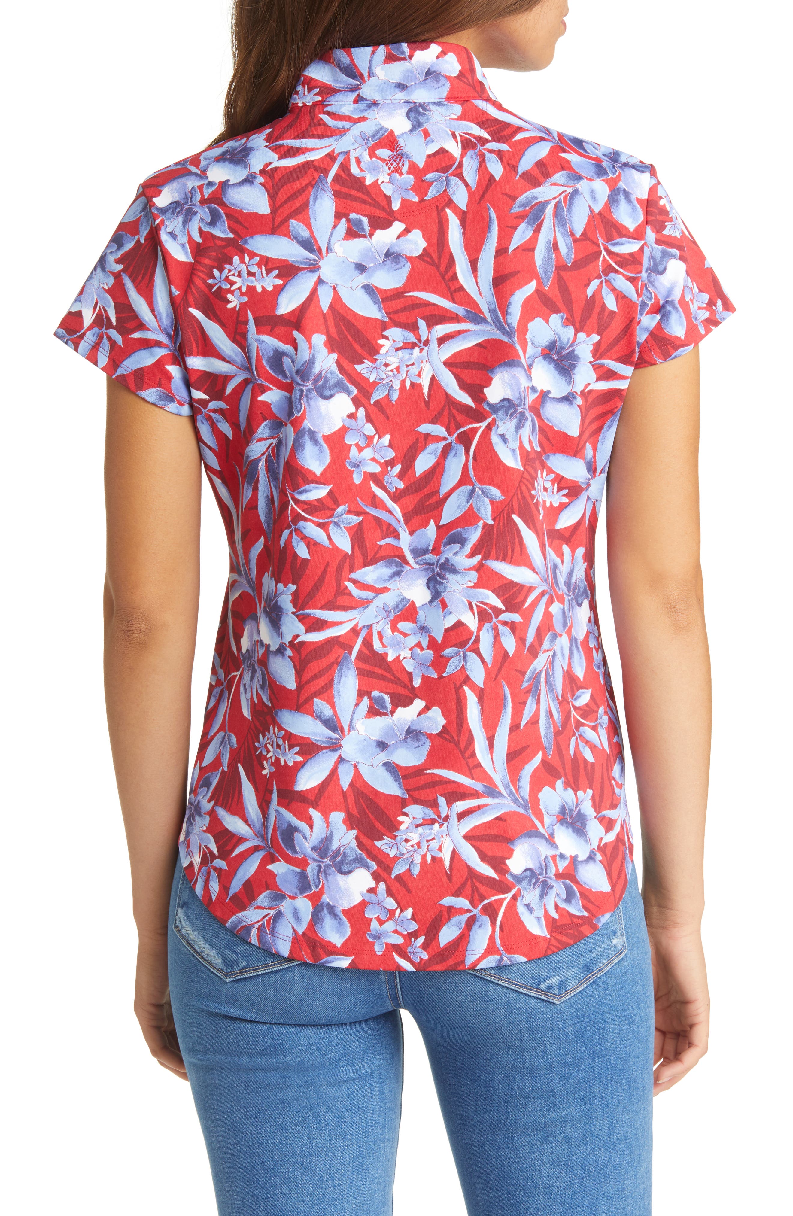 Tommy Bahama Aubrey Floral Flirtini Quarter-Zip Top | Nordstromrack