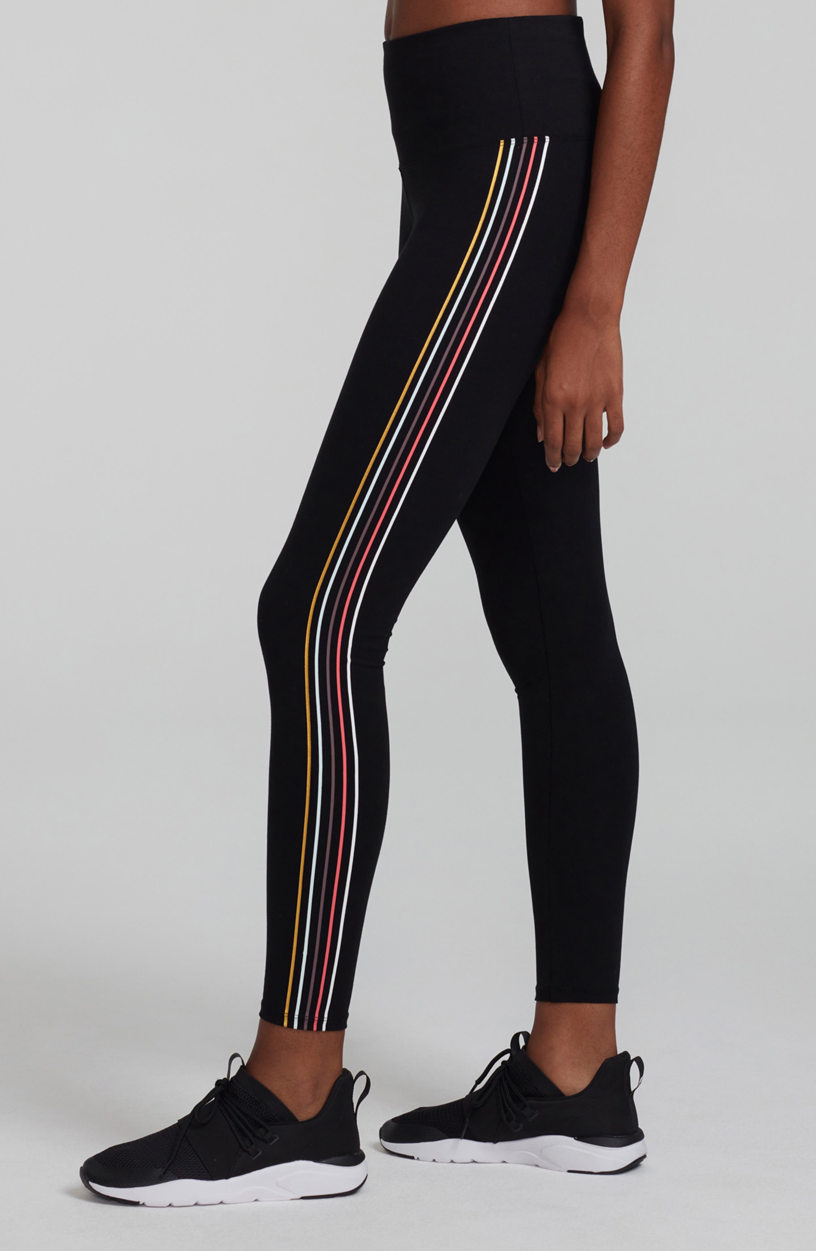 Andrew Marc Sport Stripe Stretch Cotton Full Leggings | Nordstromrack