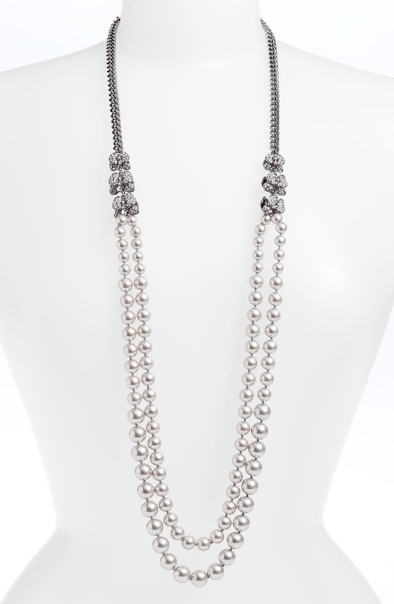 Givenchy Crystal And Faux Pearl Long Necklace Nordstrom