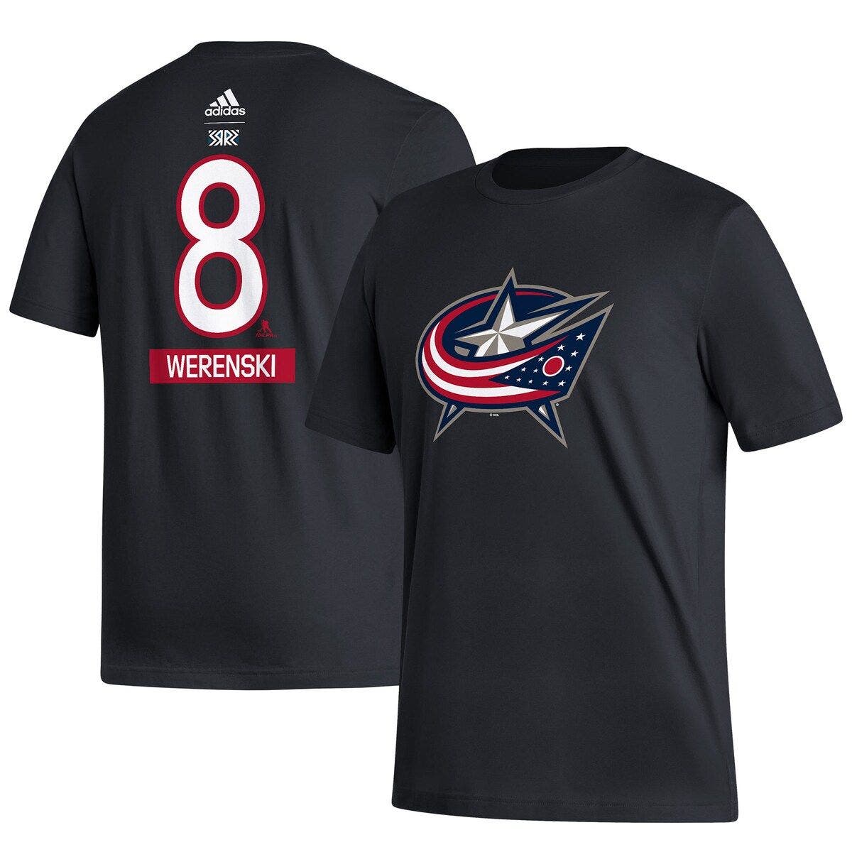 adidas Men's adidas Zach Werenski Black Columbus Blue Jackets Reverse ...