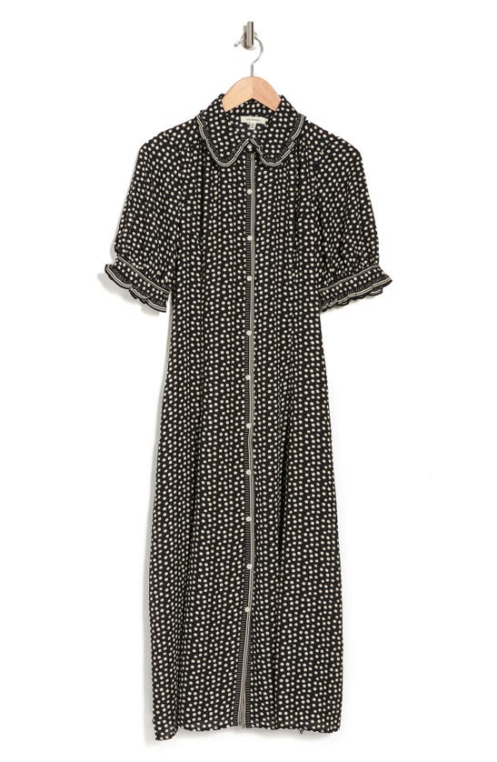 Max Studio Collared Shirt Dress In Black/ Cream | ModeSens