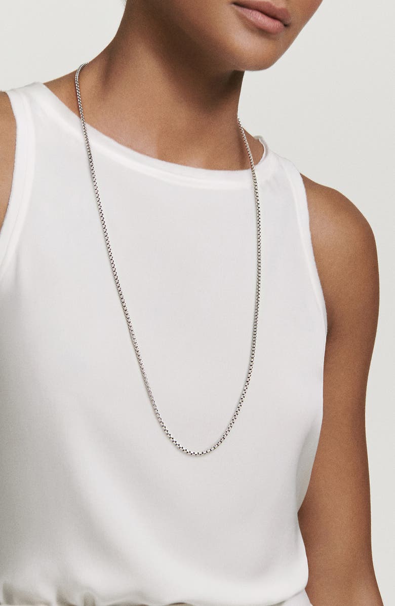 David Yurman Box Chain Necklace in Sterling Silver with 14K Yellow Gold ...