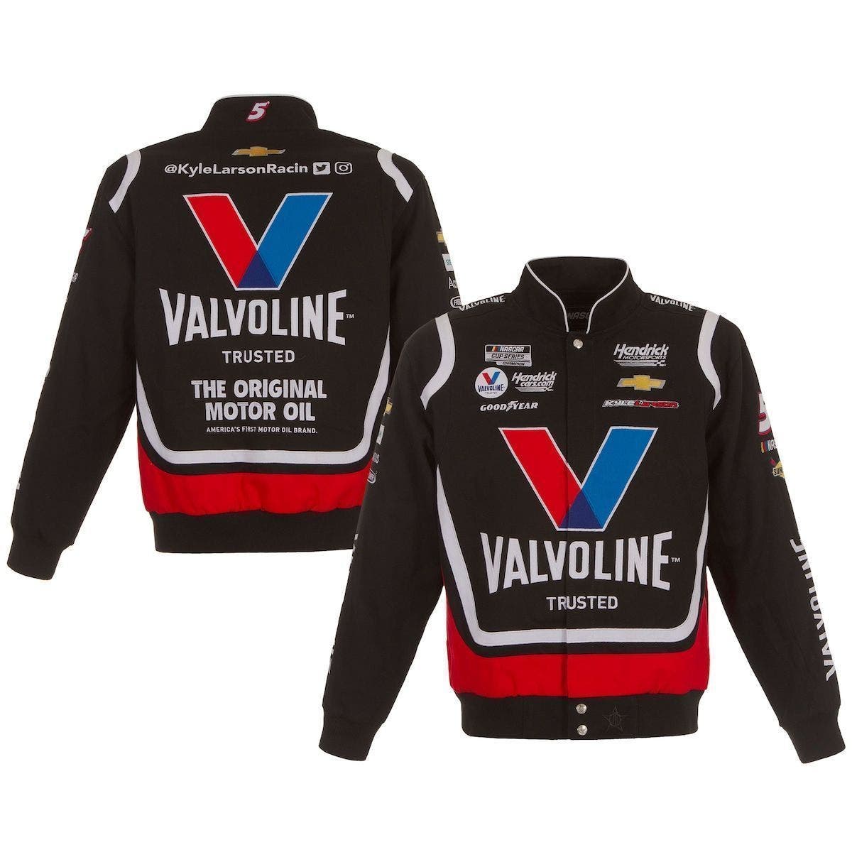 JH DESIGN Men's JH Design Black/Red Kyle Larson Valvoline Twill Uniform ...