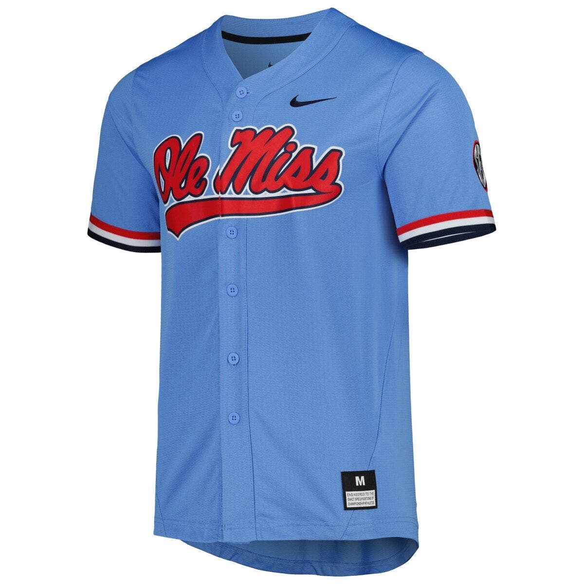 Nike Men's Nike Powder Blue Ole Miss Rebels Full-Button Replica ...