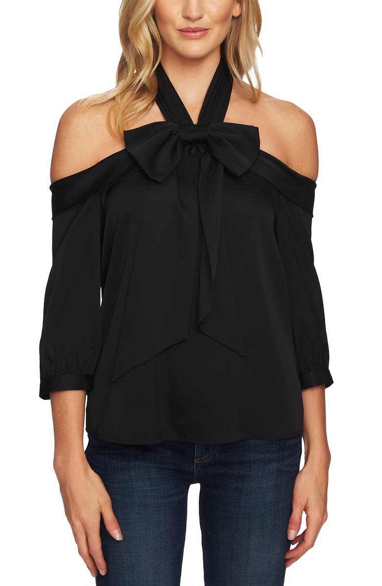 Cece Cold Shoulder Halter Blouse Nordstrom