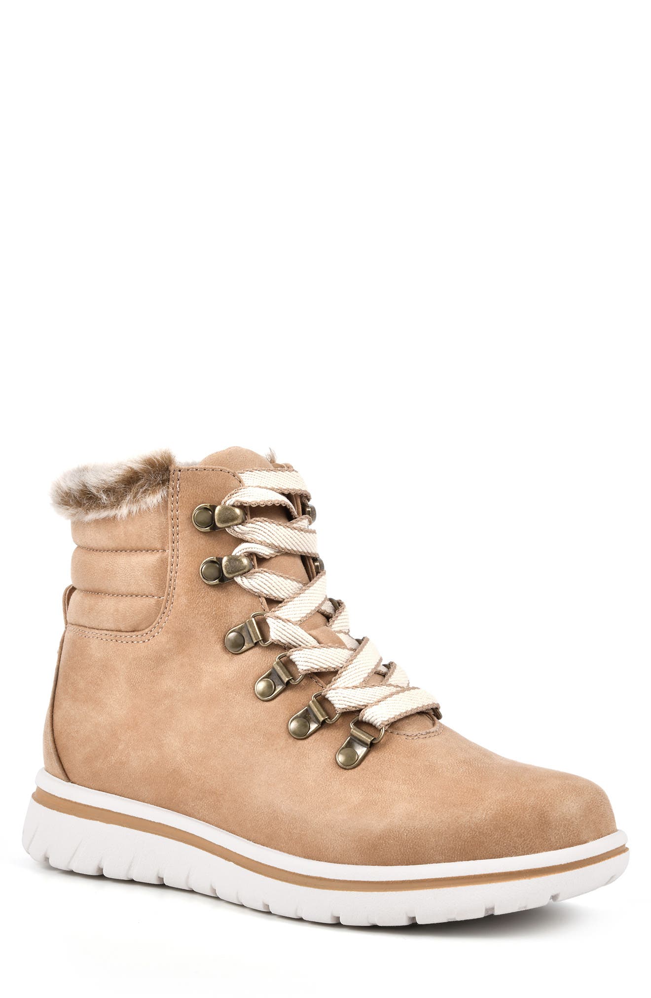 CLIFFS BY WHITE MOUNTAIN Hallett Faux Fur Lined Lace-Up Boot ...