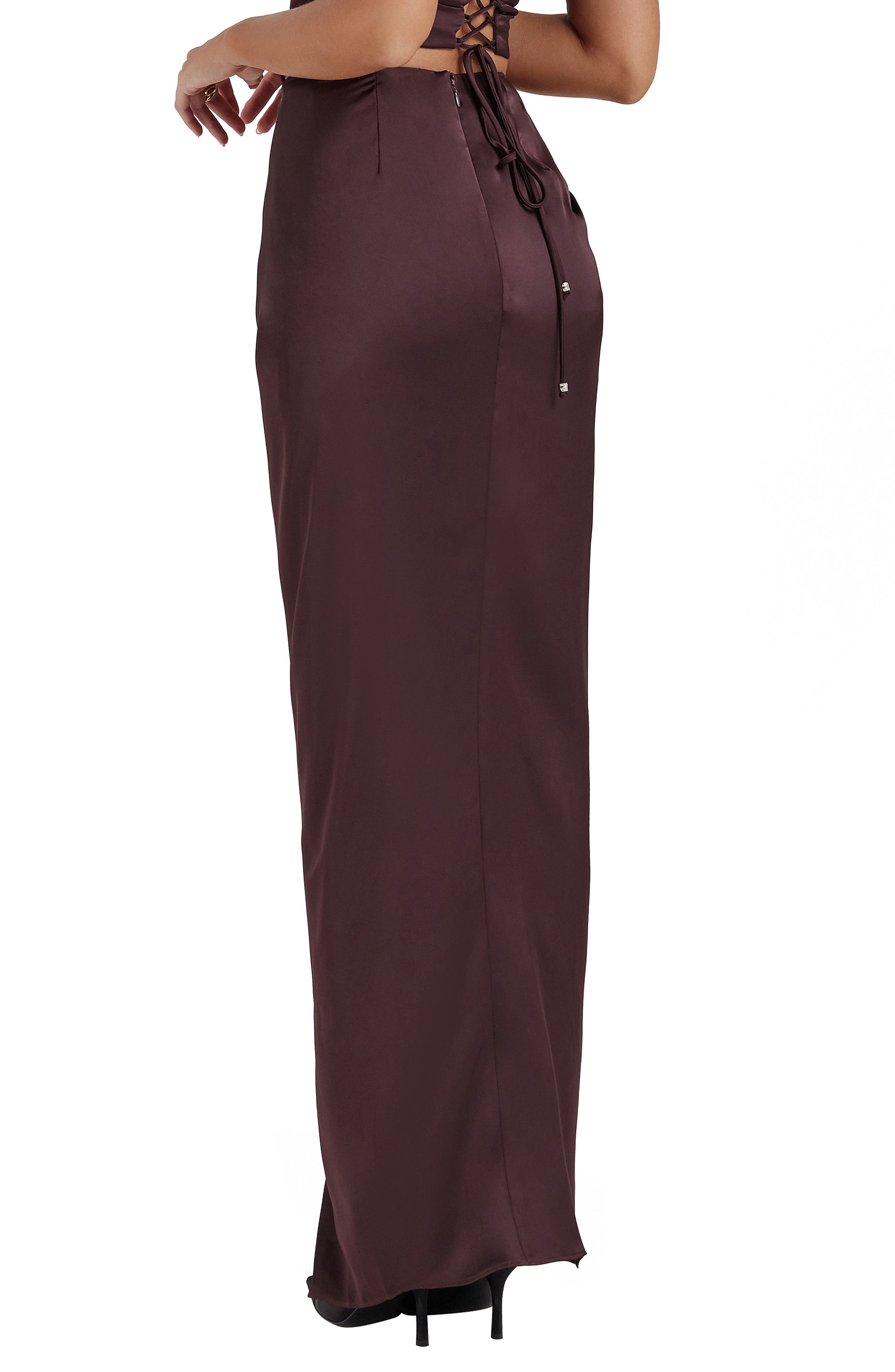 HOUSE OF CB Vesper Gathered Side Slit Skirt | Nordstrom