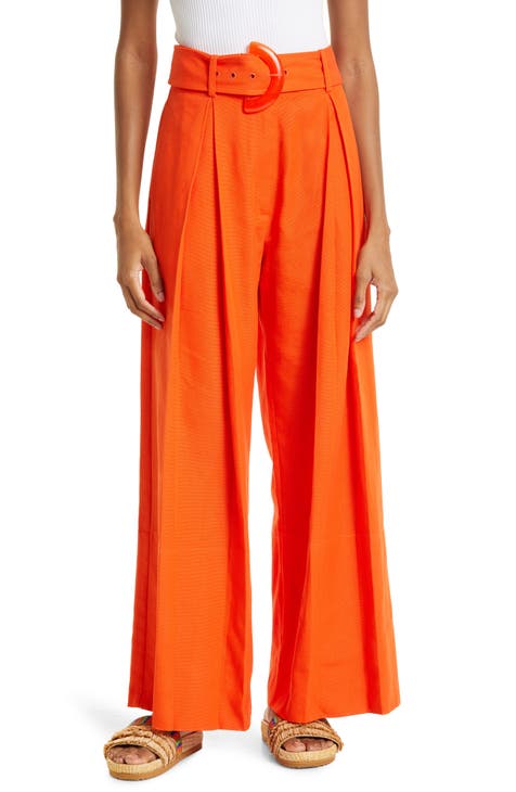 Women's Orange Wide-Leg Pants | Nordstrom