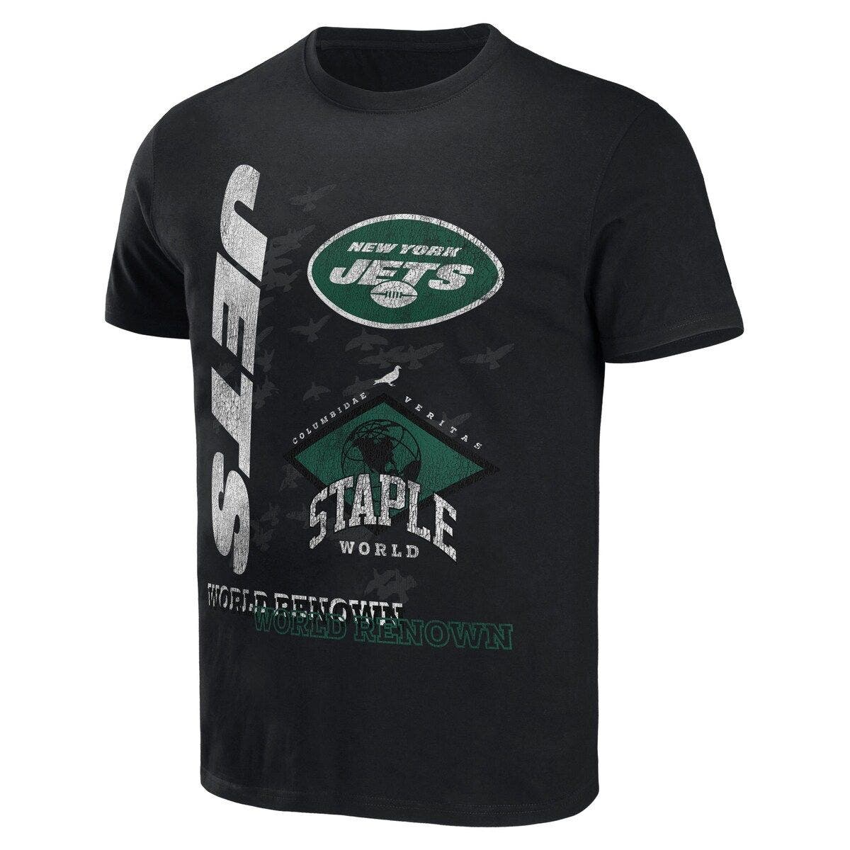 STAPLE Men's NFL x Staple Black New York Jets World Renowned T-Shirt ...