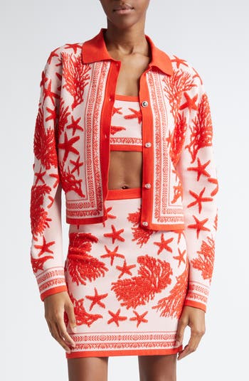 Versace Ocean Jacquard Cardigan | Nordstrom