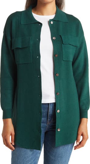 BY DESIGN Claudine Double Knit Cardigan Shirt | Nordstromrack