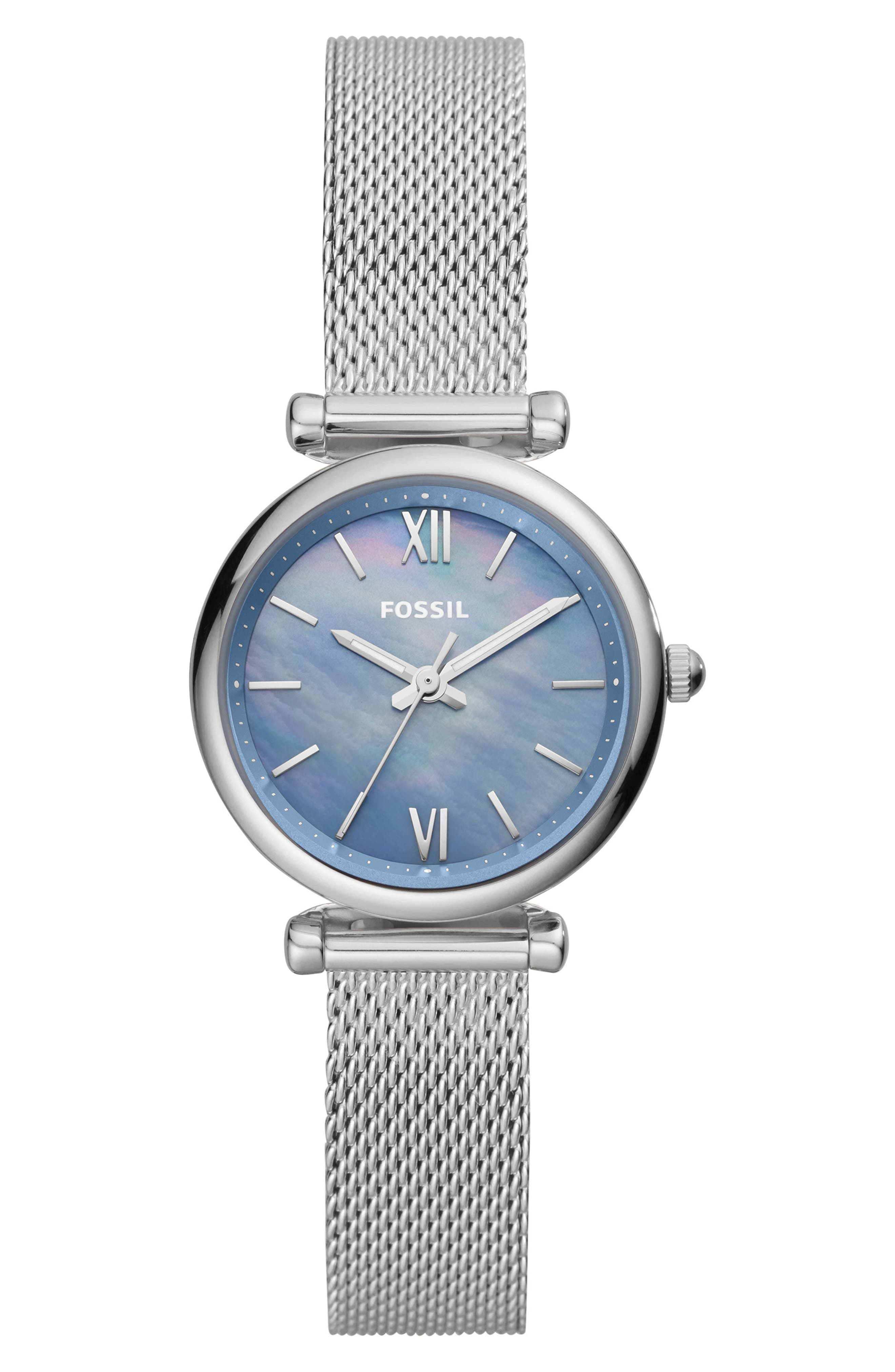 Fossil Women's Carlie Mini Mesh Bracelet Watch, 28mm | Nordstrom