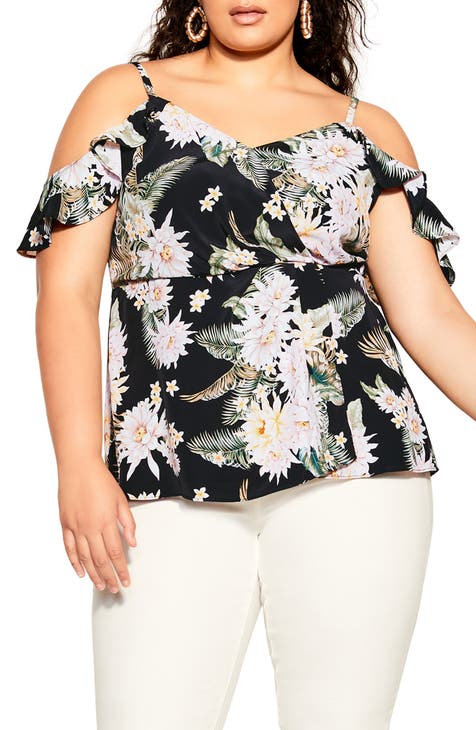 Tropicana Cold Shoulder Top (Plus Size)