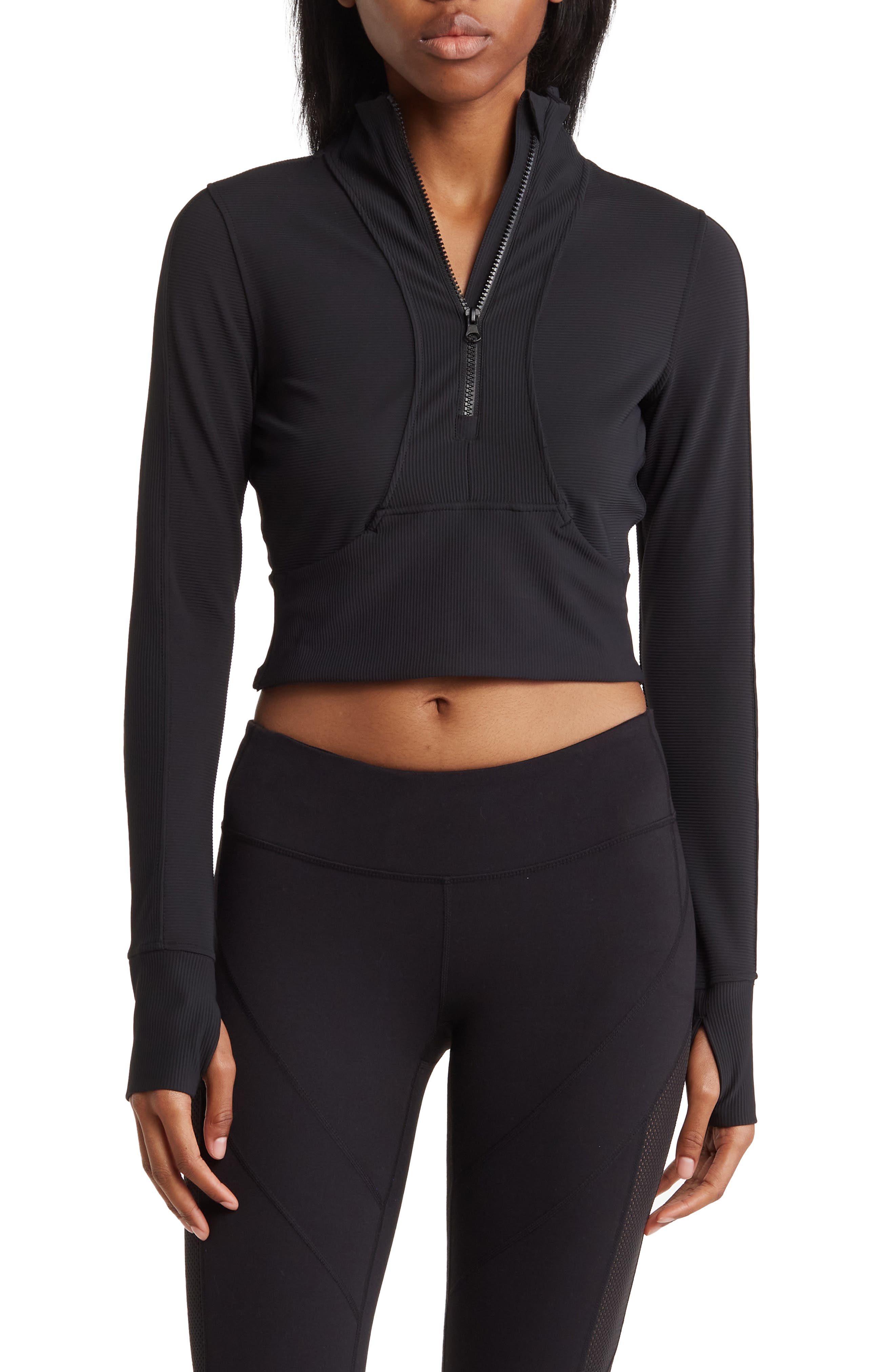 90 DEGREE BY REFLEX Vortex Rib Academy Half Zip Jacket | Nordstromrack