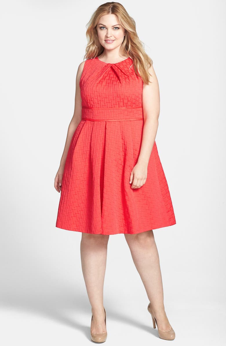 Eliza J Sleeveless Jacquard Fit And Flare Dress Plus Size Nordstrom