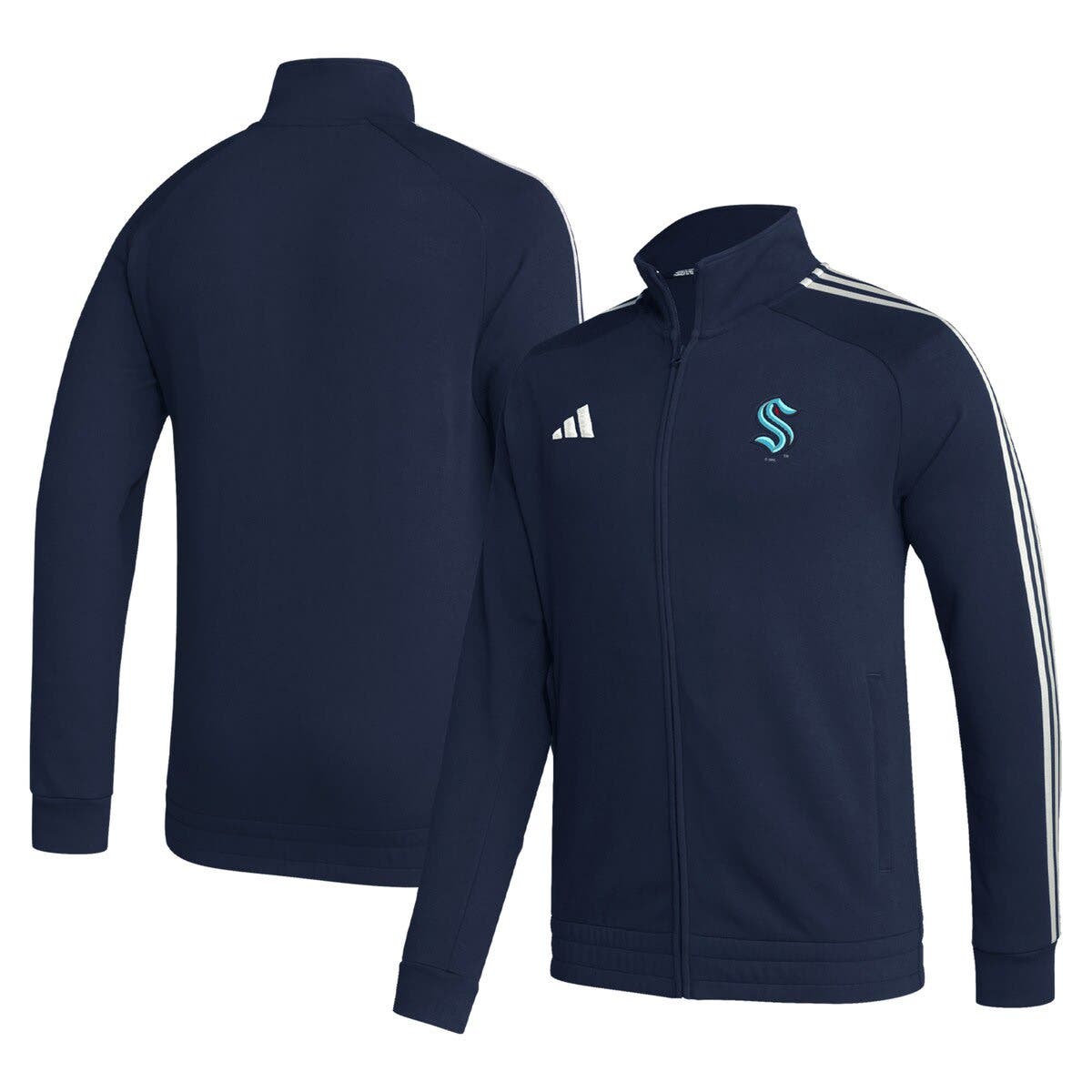 adidas Men's adidas Deep Sea Blue Seattle Kraken Raglan Full-Zip Track ...