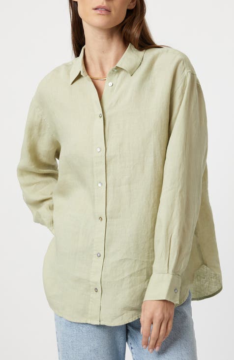 Women's 100% Linen Button Up Tops | Nordstrom