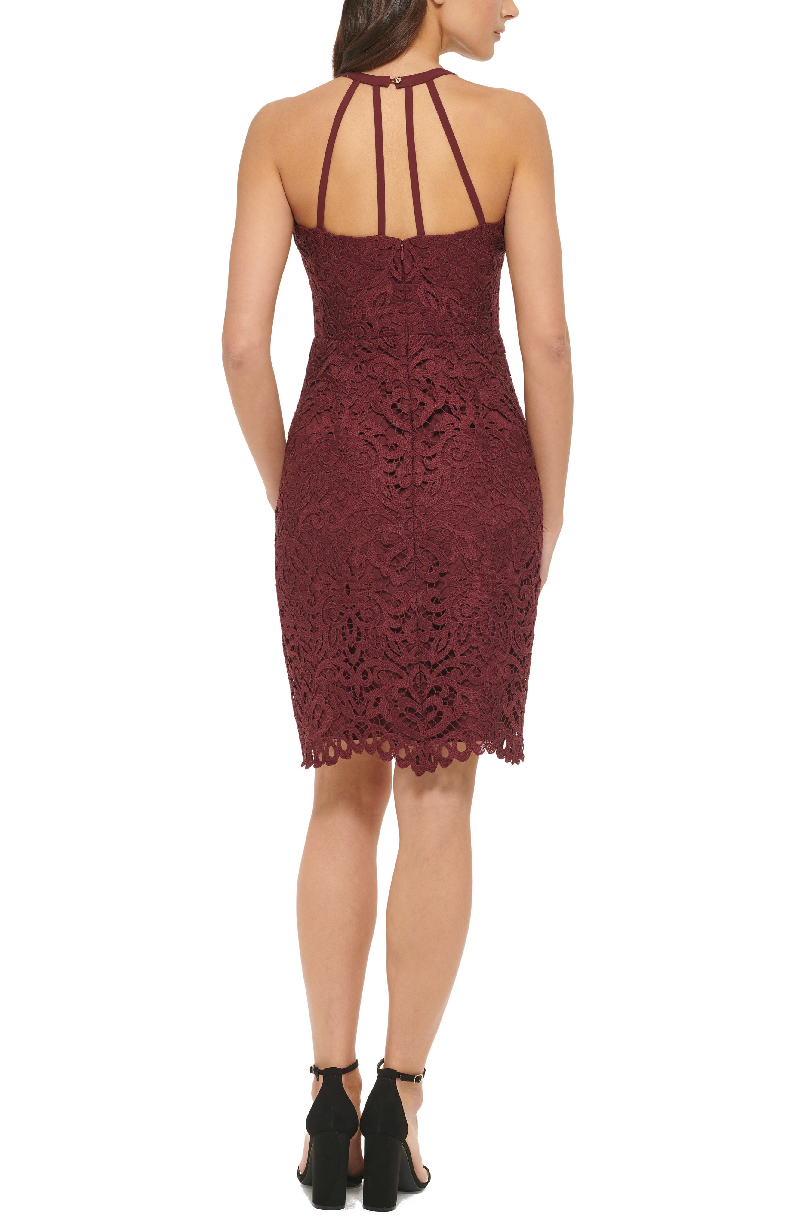 GUESS Keyhole Guipure Lace Sheath Dress | Nordstromrack