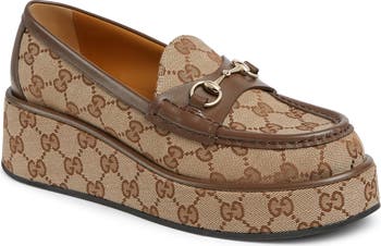 Gucci Ilde GG Supreme Canvas & Leather Flatform Loafer (Women) | Nordstrom