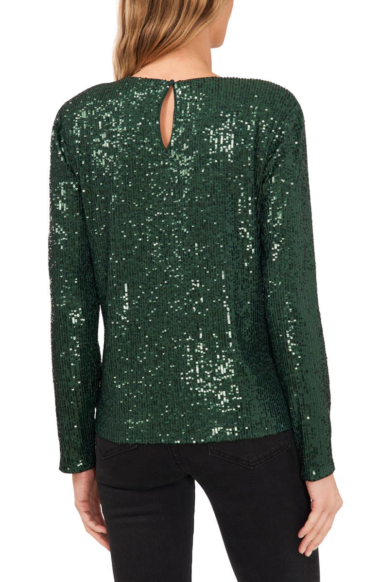 CeCe Sequin Long Sleeve Top | Nordstrom