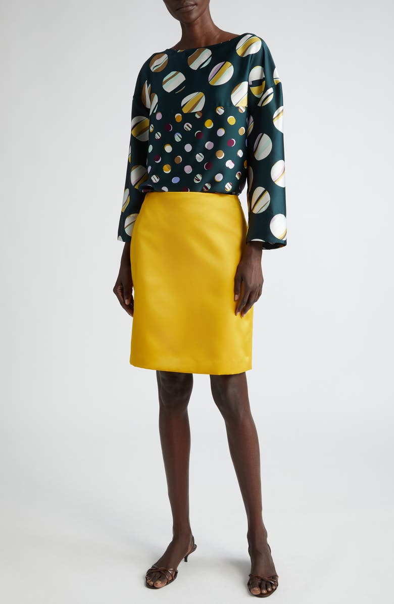 St. John Collection Collage Dot Colorblock Top | Nordstrom