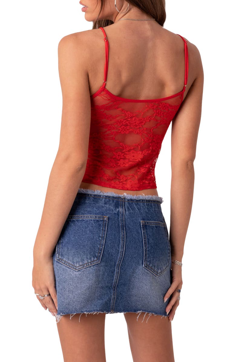 EDIKTED Gianna Sheer Lace Camisole | Nordstrom