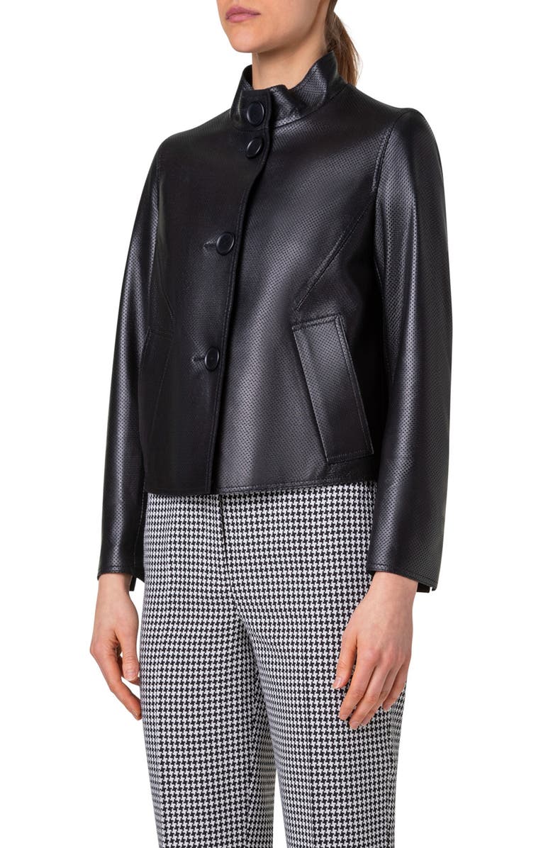 Akris punto Perforated Lambskin Leather Jacket | Nordstrom