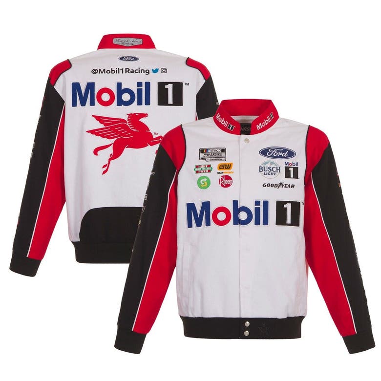 Jh Design White Kevin Harvick Mobil Twill Driver Uniform Full-snap ...