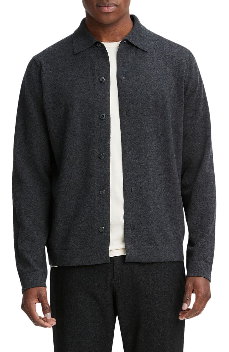 Vince Wool & Cotton Button-Up Knit Shirt | Nordstrom