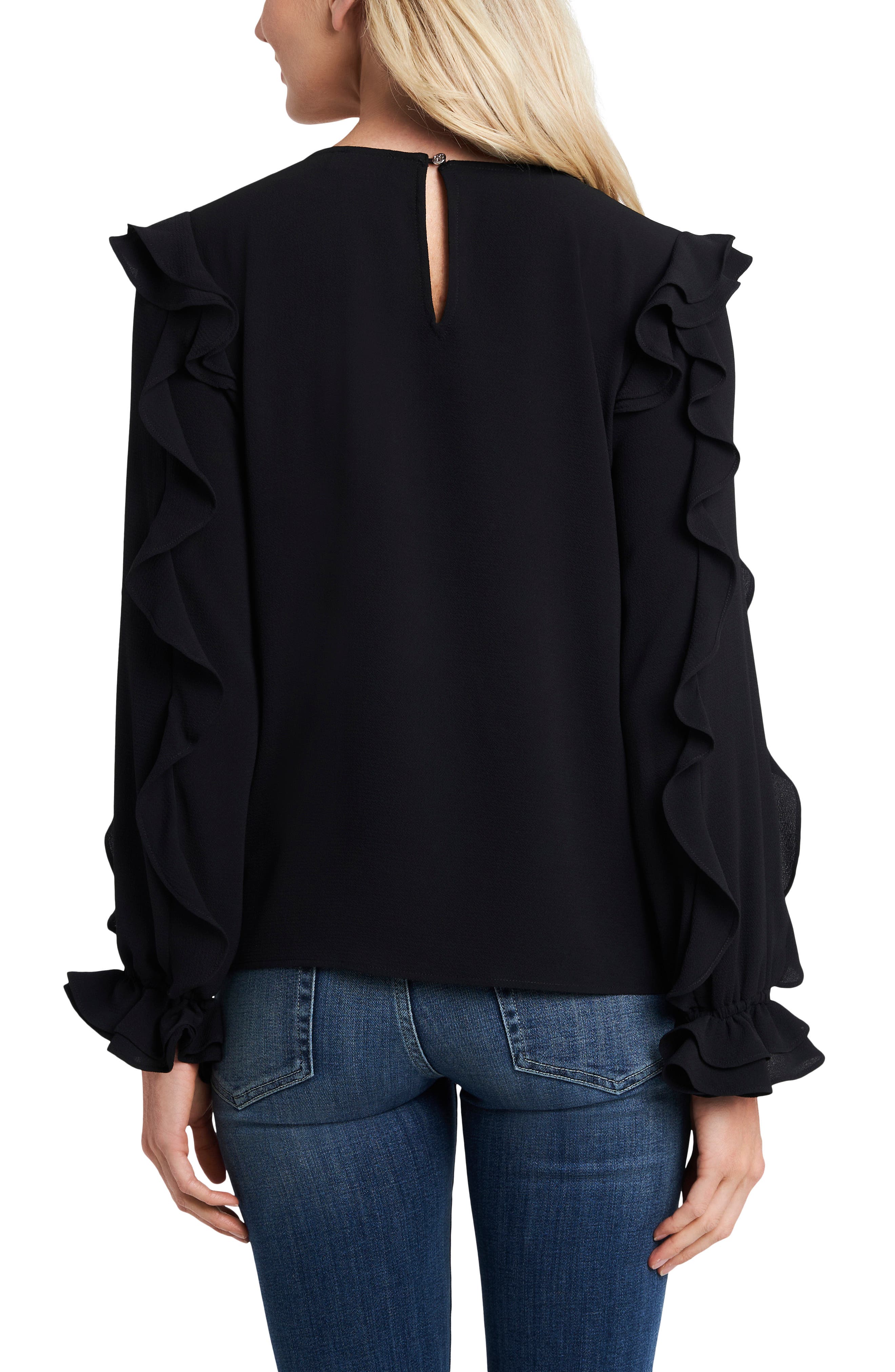 CeCe Ruffle Sleeve Crepe Top | Nordstrom