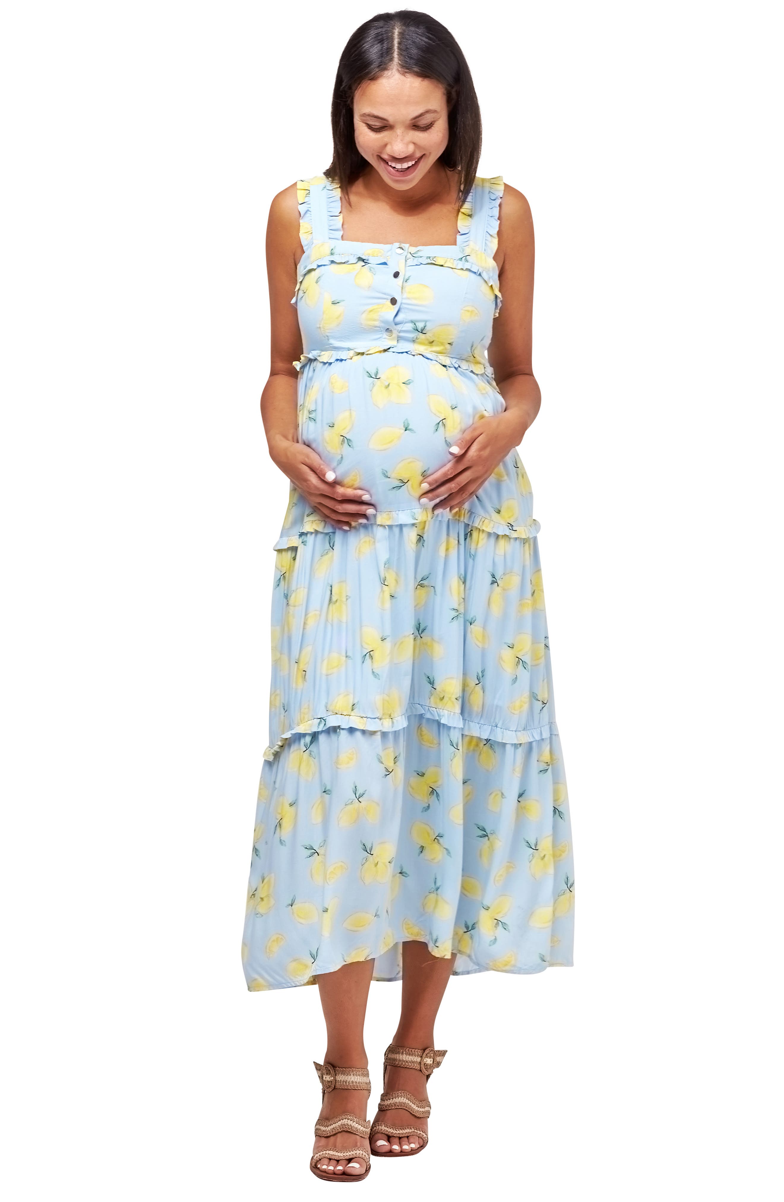 Nom Maternity Emma Maternity/Nursing Midi Sundress | Nordstrom