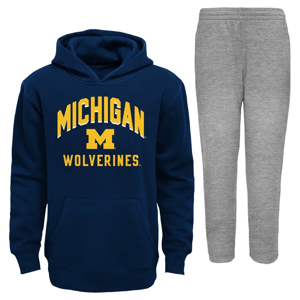 Outerstuff Infant Navy/Gray Michigan Wolverines Play-By-Play Pullover ...
