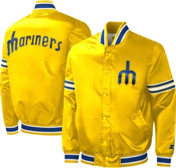 STARTER Men's Starter Yellow Seattle Mariners Slider Satin Full-Snap ...