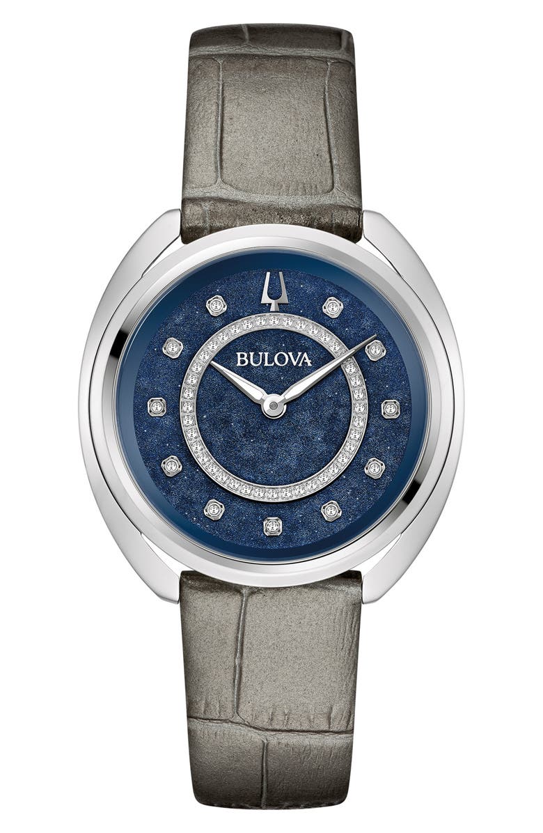 BULOVA Duality Diamond Bracelet & Two Leather Straps Watch Set, 34mm ...