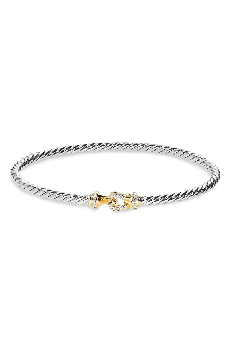 David Yurman Buckle Classic Cable Bracelet in Sterling Silver with 18K ...