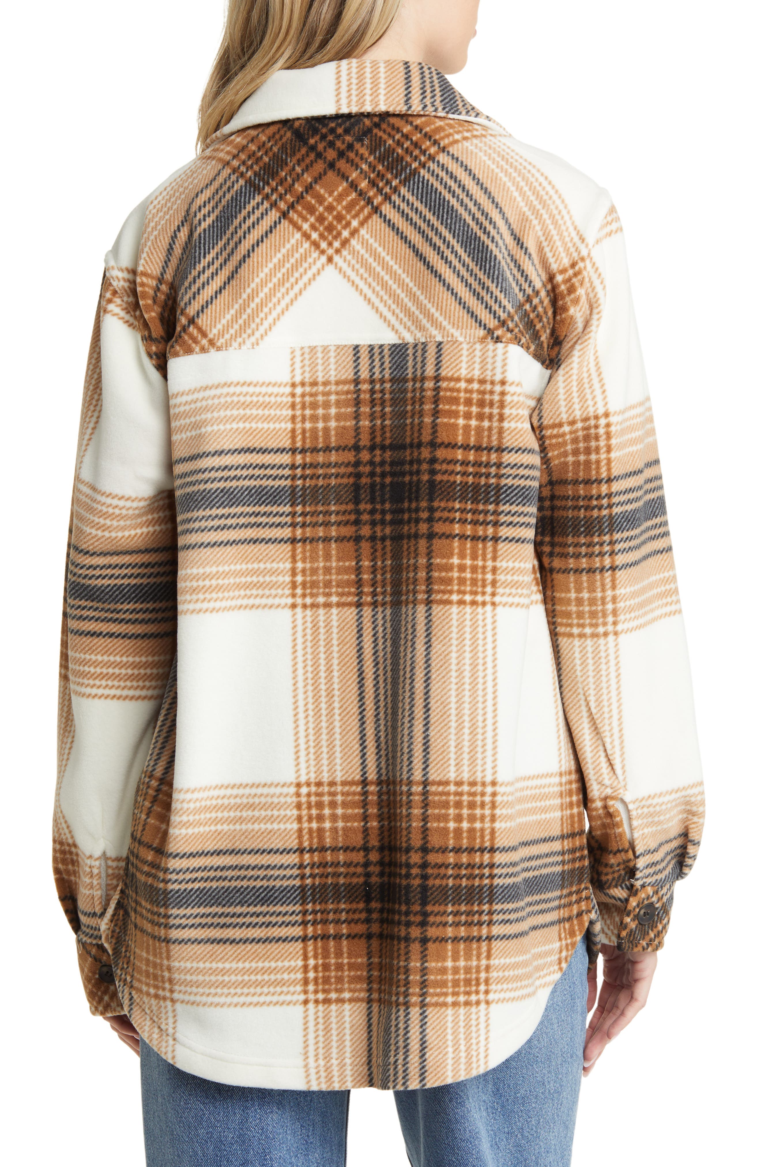 Thread & Supply Plaid Polar Fleece Shacket | Nordstrom