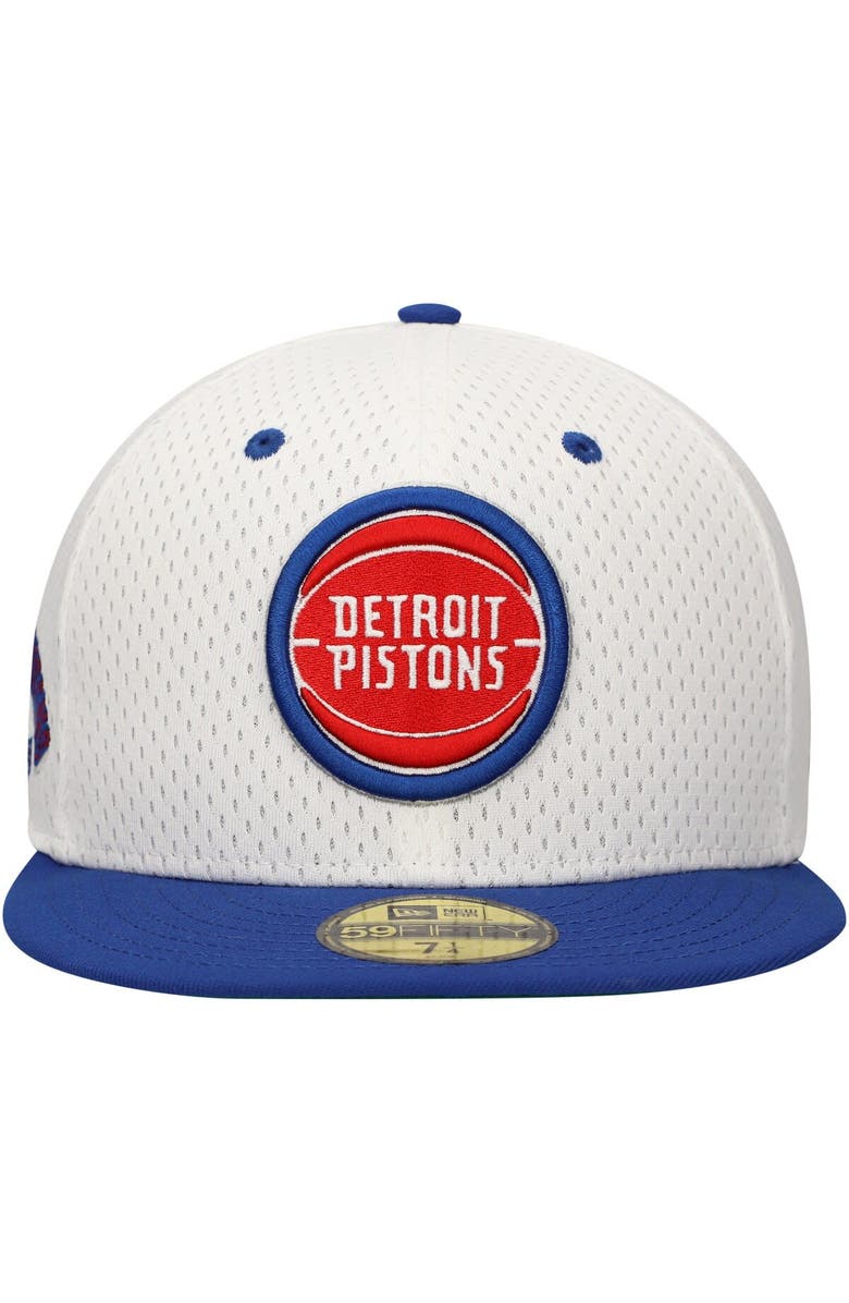 New Era Men's New Era White/Blue Detroit Pistons Throwback 2Tone ...