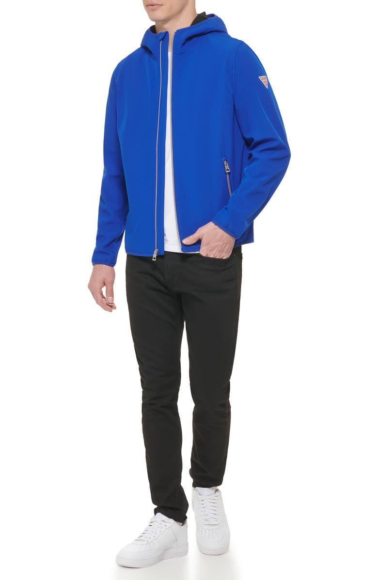 GUESS Softshell Hooded Rain Jacket | Nordstromrack