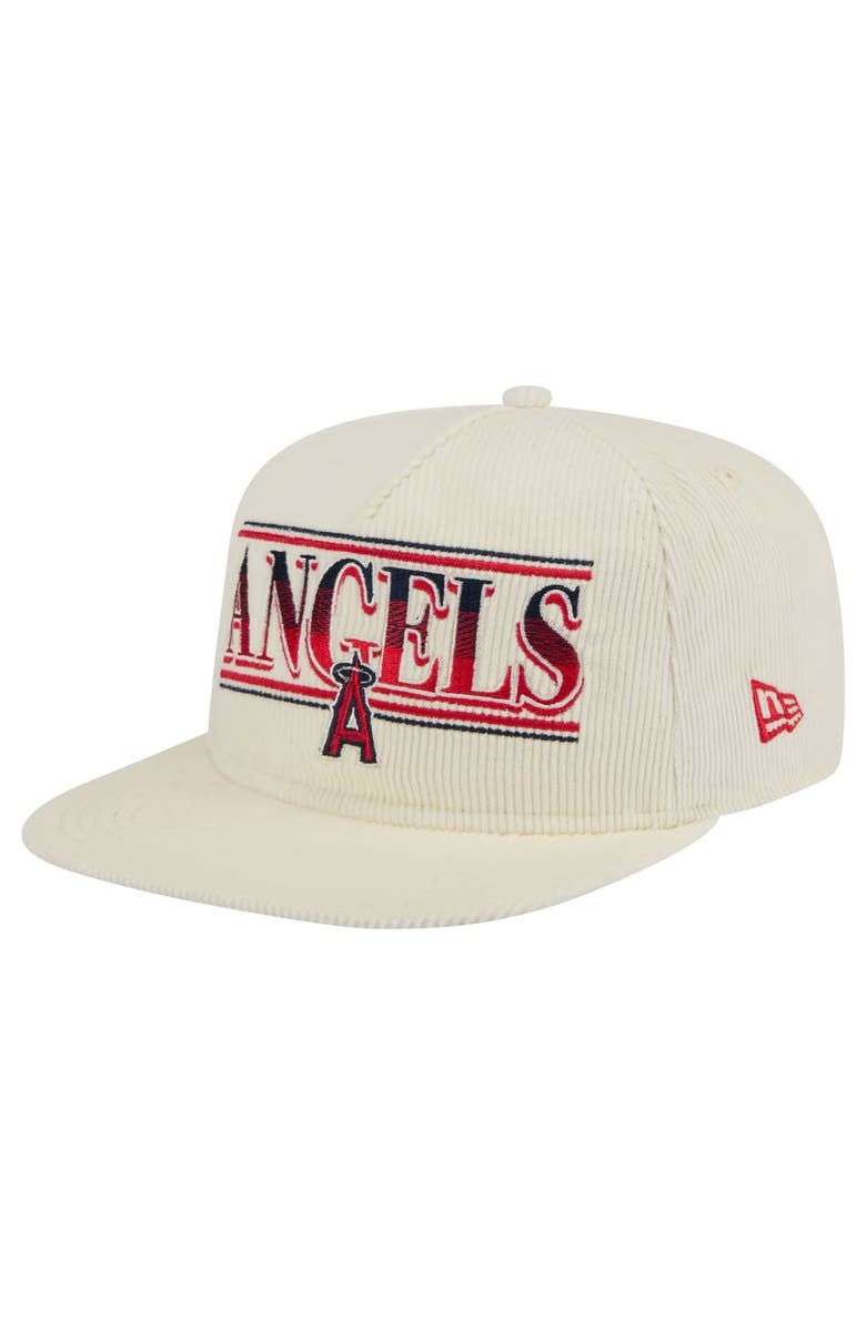 New Era Men's New Era Cream Los Angeles Angels Throwback Bar Golfer ...