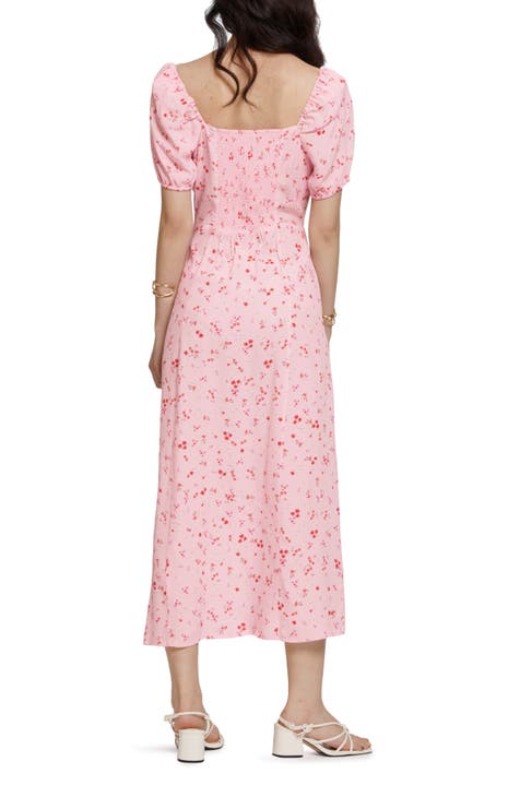 Floral Print Puff Sleeve Dress