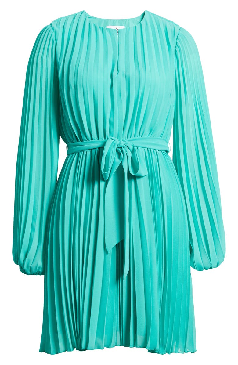 Sam Edelman Long Sleeve Pleated Georgette Dress | Nordstrom