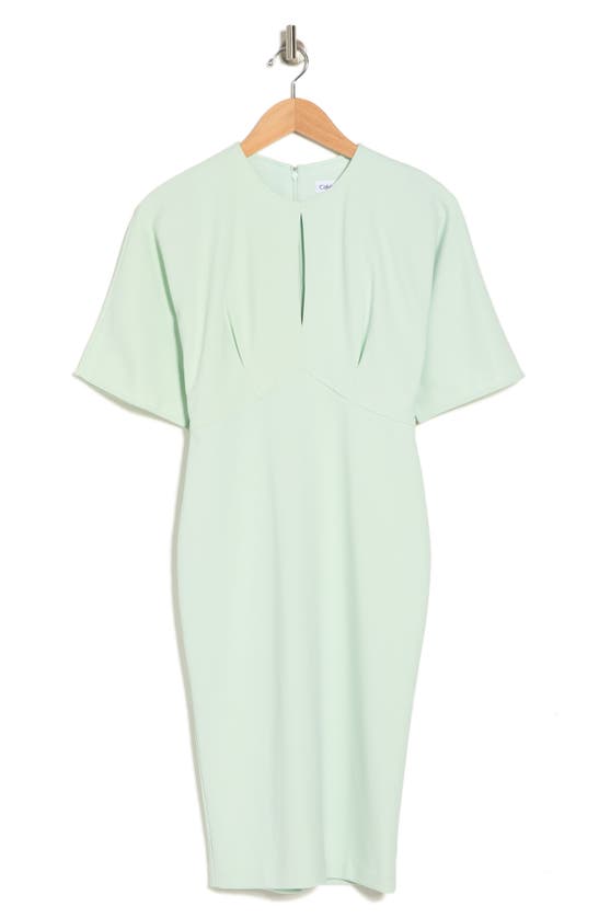 Calvin Klein Keyhole Sheath Dress In Celadon | ModeSens