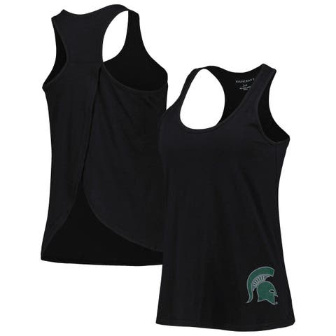Women's Black Michigan State Spartans Charm 2.0 Scoop Neck Open Back ...