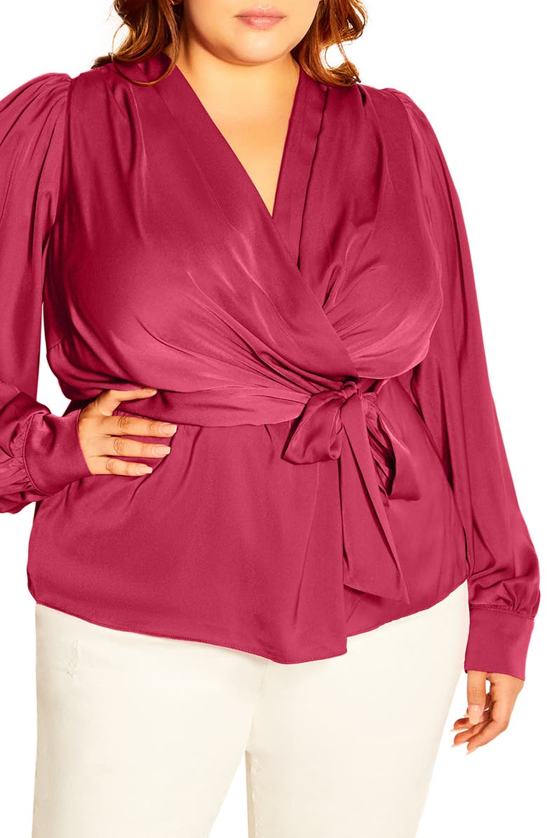 City Chic Opulent Faux Wrap Top | Nordstrom