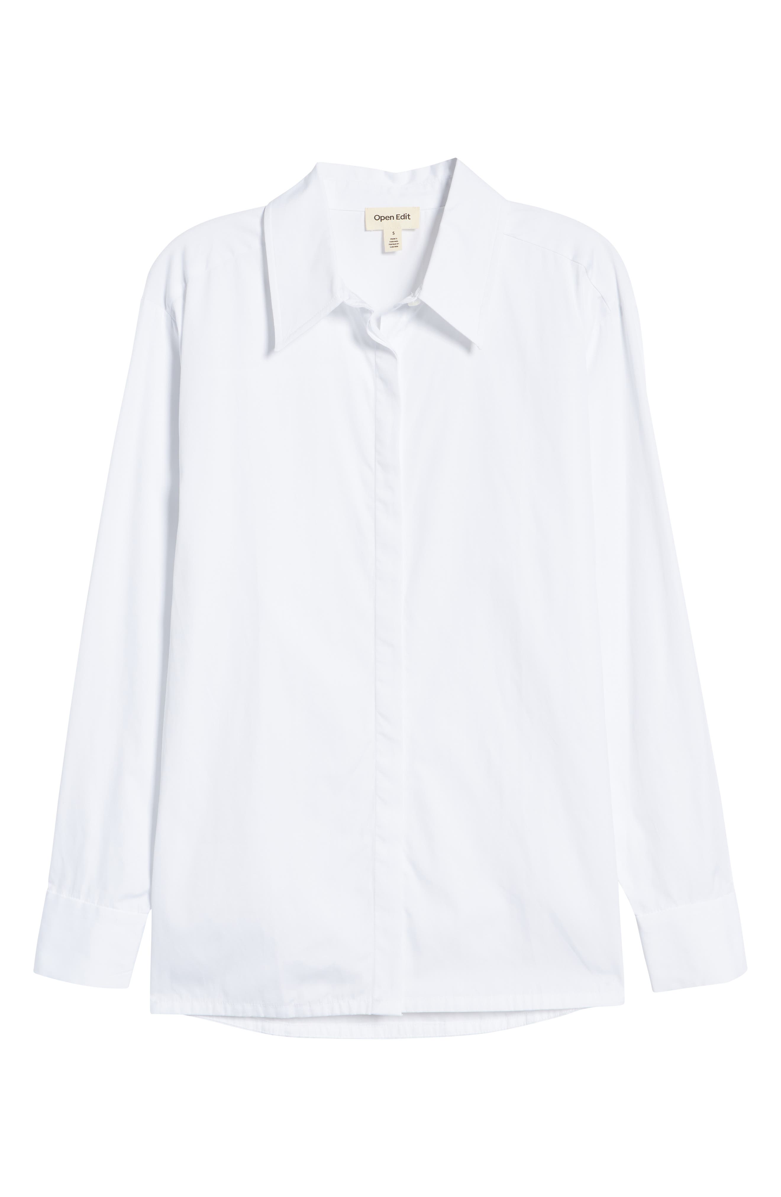 Open Edit Relaxed Poplin Button-Up Shirt | Nordstrom