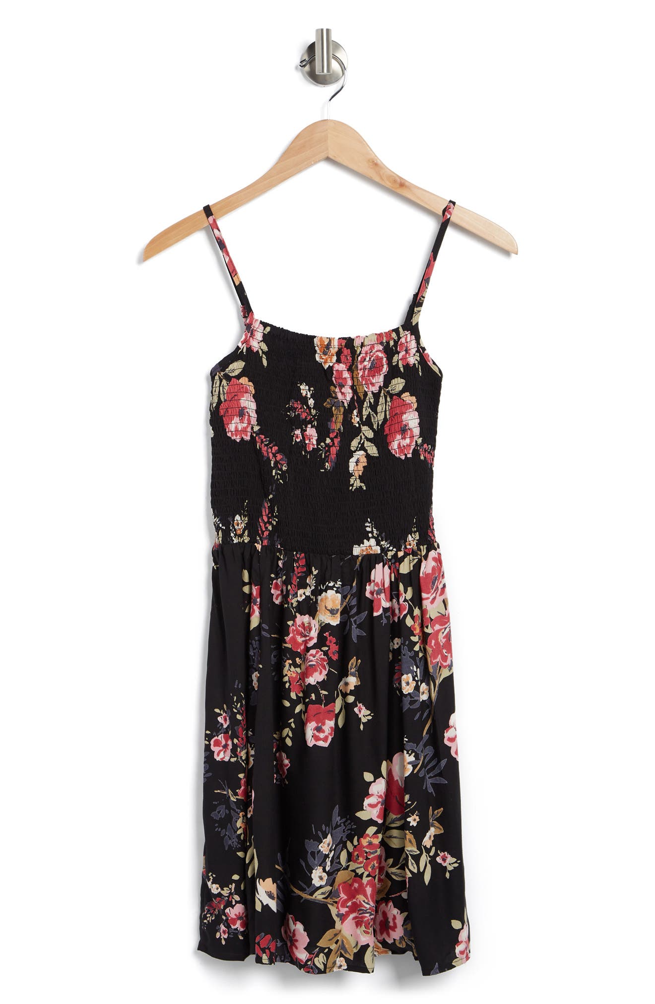NOSTALGIA APPAREL Smocked Floral Print Minidress | Nordstromrack