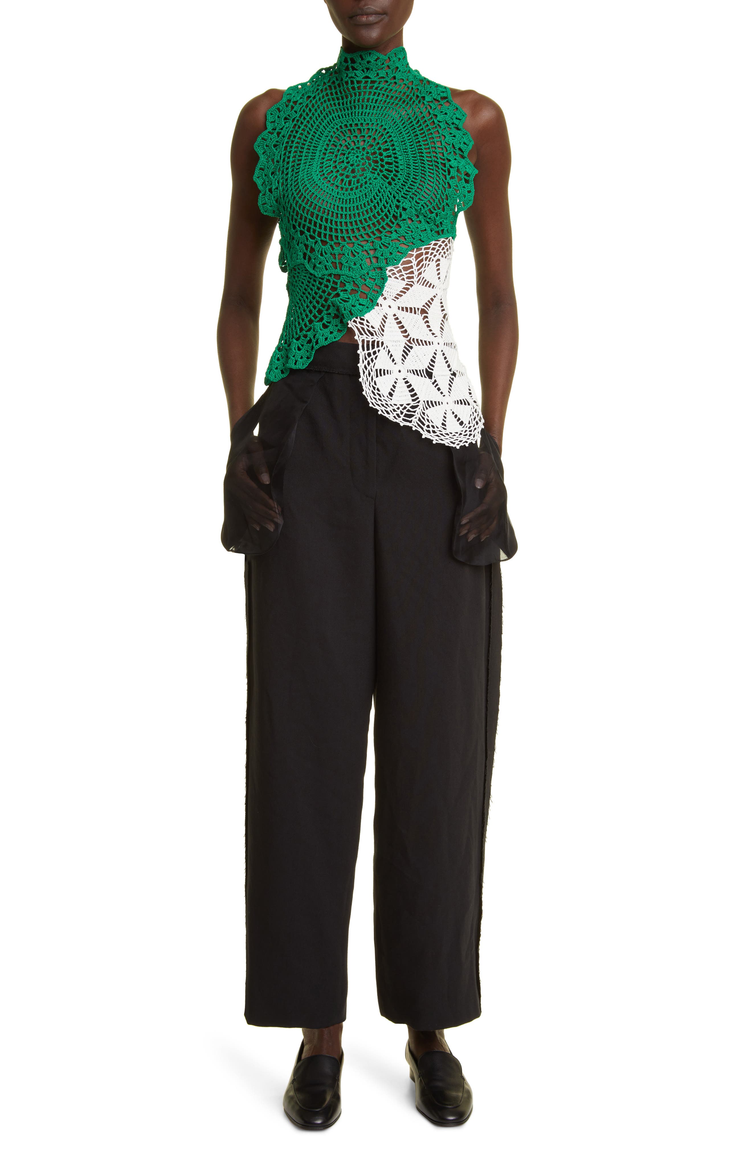 The Row Christa Asymmetric Crochet Top | Nordstrom